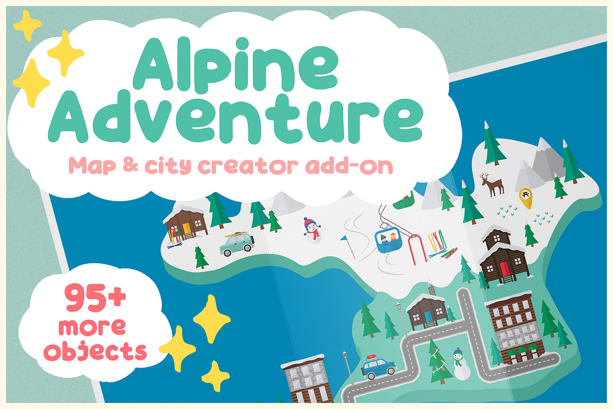 Alpine Adventure! Map Illustrations, a Seasonal Illustration by Studio86