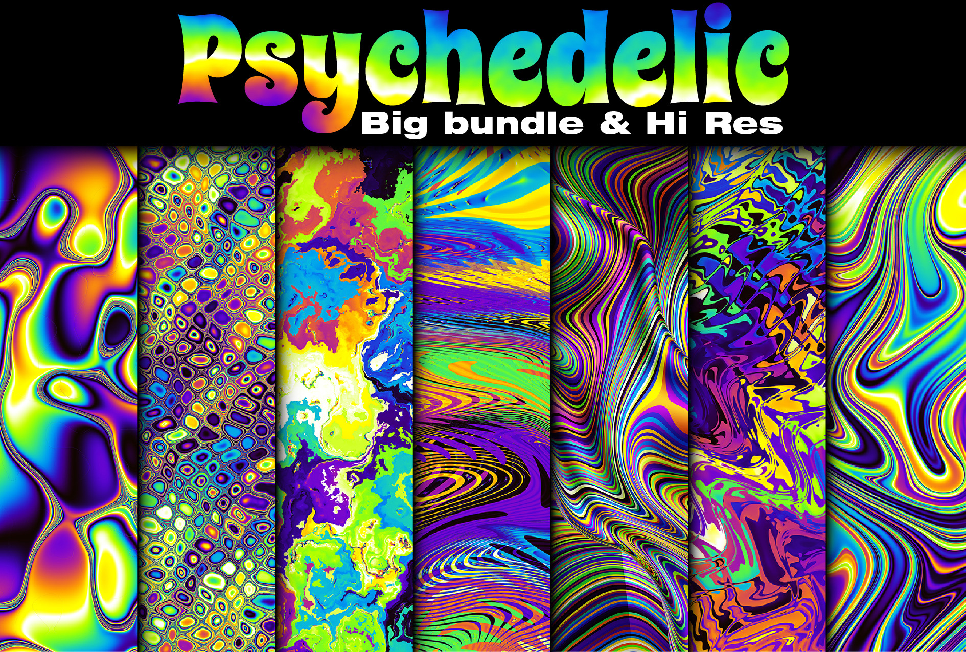 Psychedelic Liquid Marble Textures