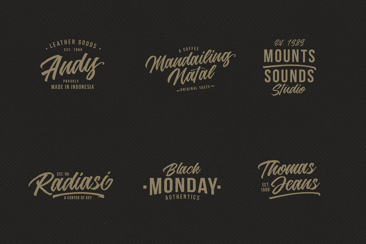 Jouska Textured Brush Script, a Script Font by Letterhend Studio