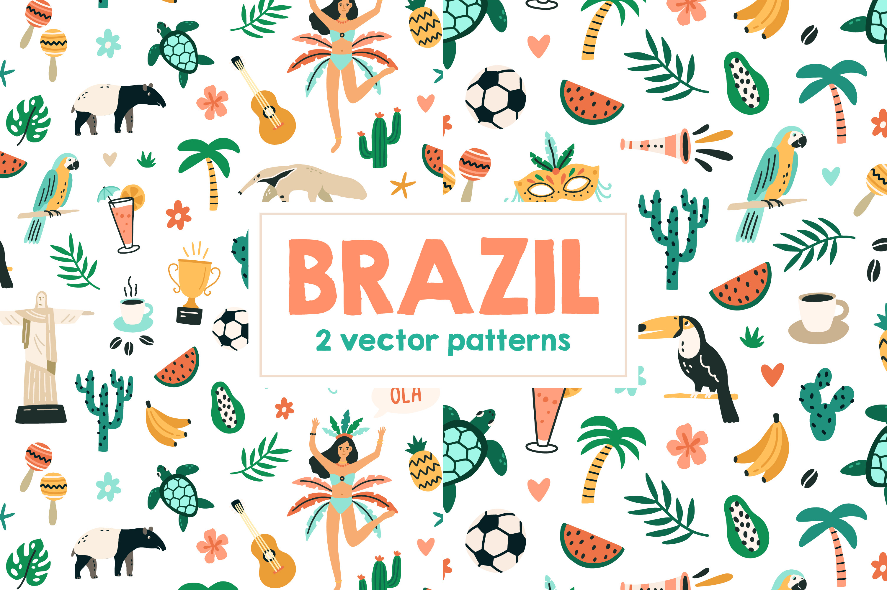 Brazil seamless patterns, a Pattern Graphic by Good Studio