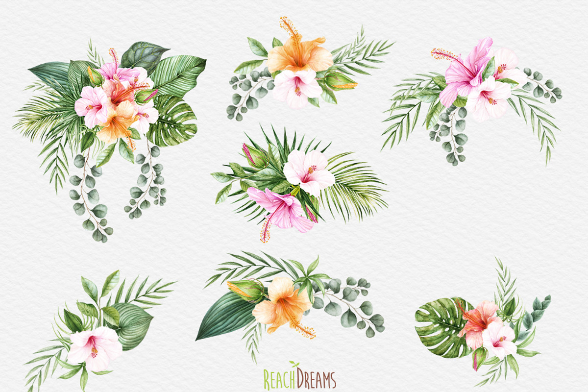 Tropical watercolor collection, a Decorative Illustration by ReachDreams