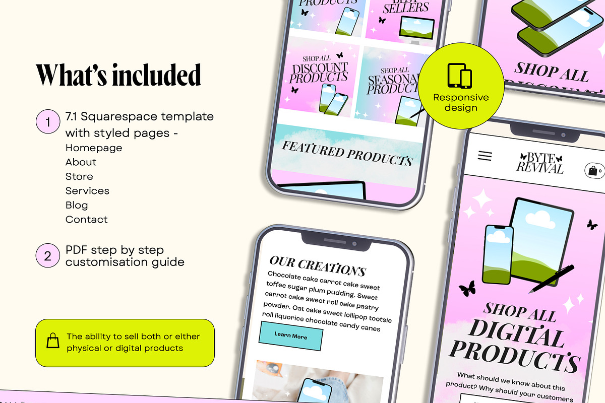 Squarespace Digital Products Website