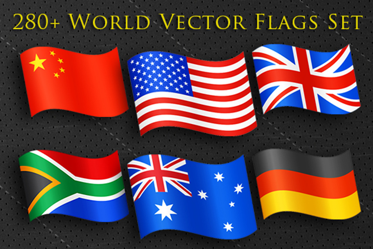 Huge 280+ Vector World Flags Set, an Icon by FourLeafLover