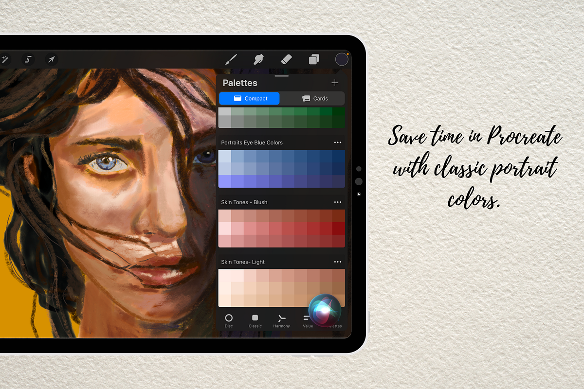Classic Portrait Procreate Palette, a Palette Add-On by April Moffatt