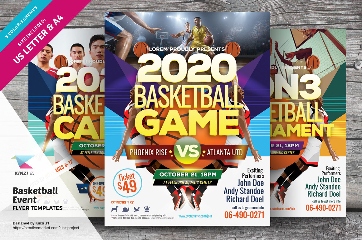 Basketball Event Flyer Templates, a Flyer Template by kinzi21