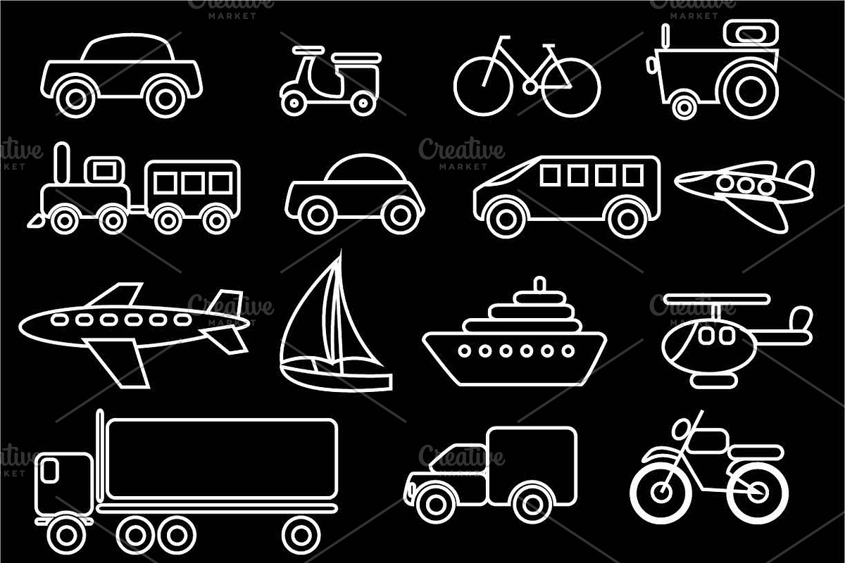 Transportation Vector Clip art set, a Transportation Illustration by ...