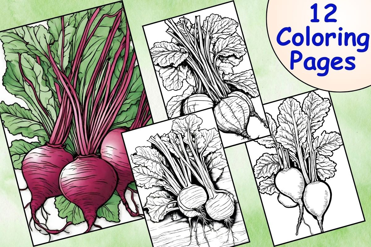 Printable Beetroot Coloring Pages, an Illustration by Catchy Ideaz ...