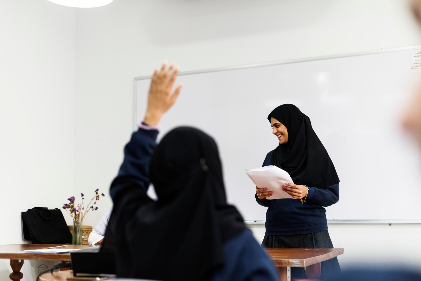muslim children in classroom, a Photo by rawpixel