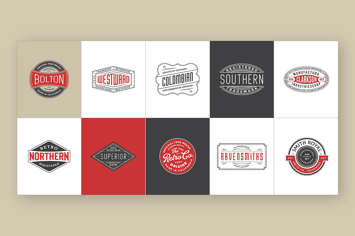 50 Retro Modern Logos Vol.1, a Branding & Logo Template by Graphicdome