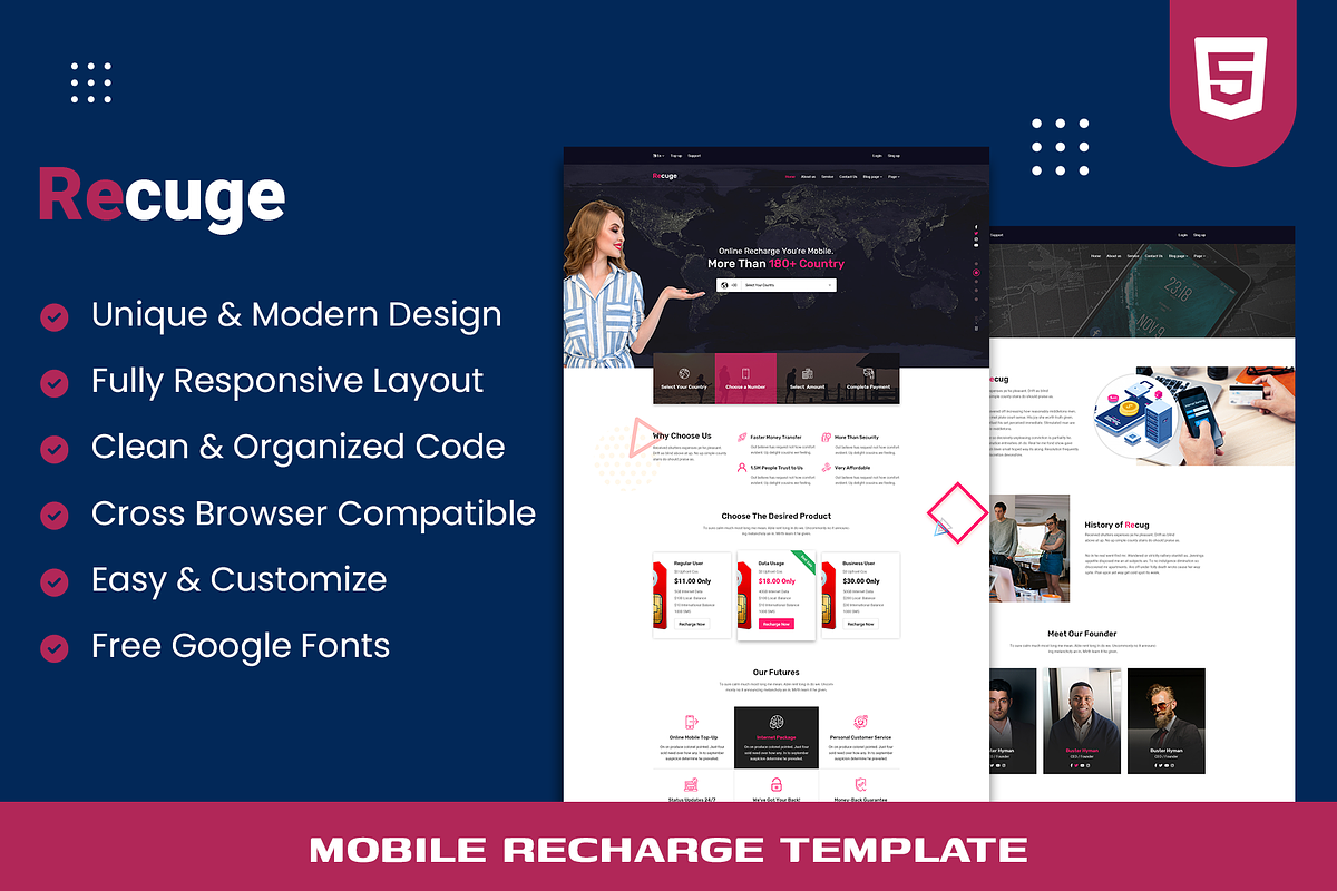 Recuge -Mobile Recharge Template