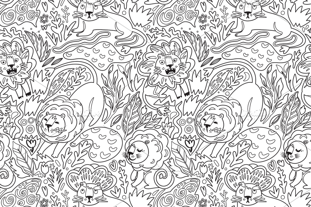 32 Fantasy Coloring Pages, a Pattern Graphic by PenguinHouse
