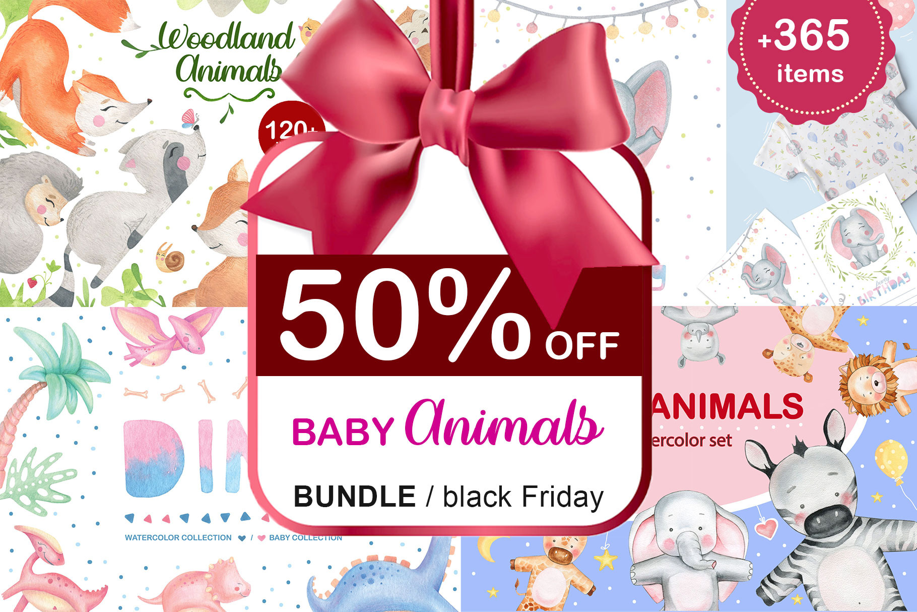 40%BUNDLE BABY ANIMALS, an Animal Illustration by OlgaBri