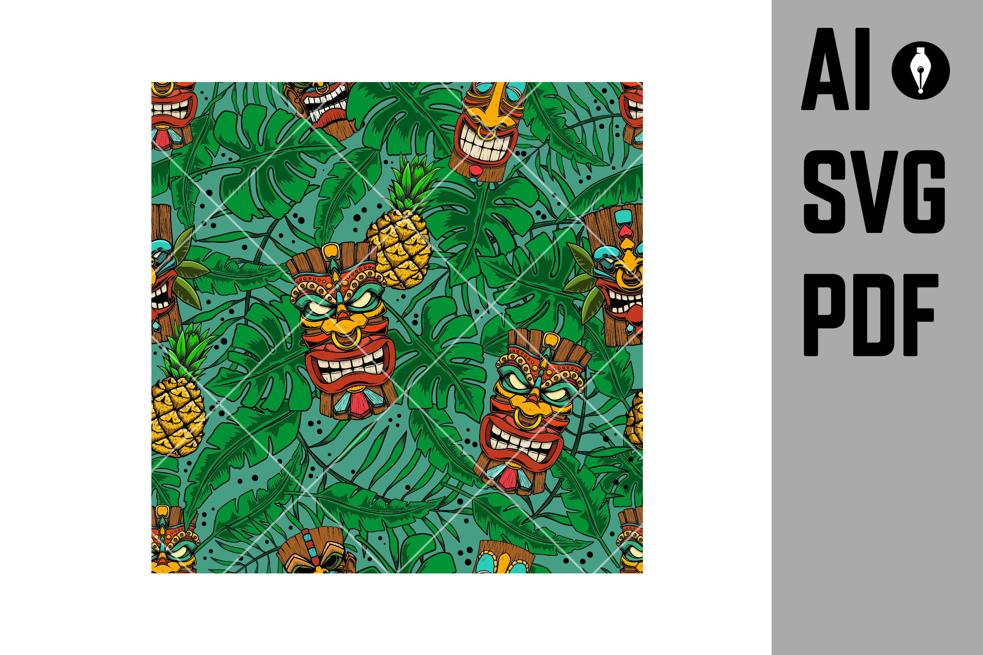 Seamless pattern with tiki idols, a Pattern Graphic by Vectorhight