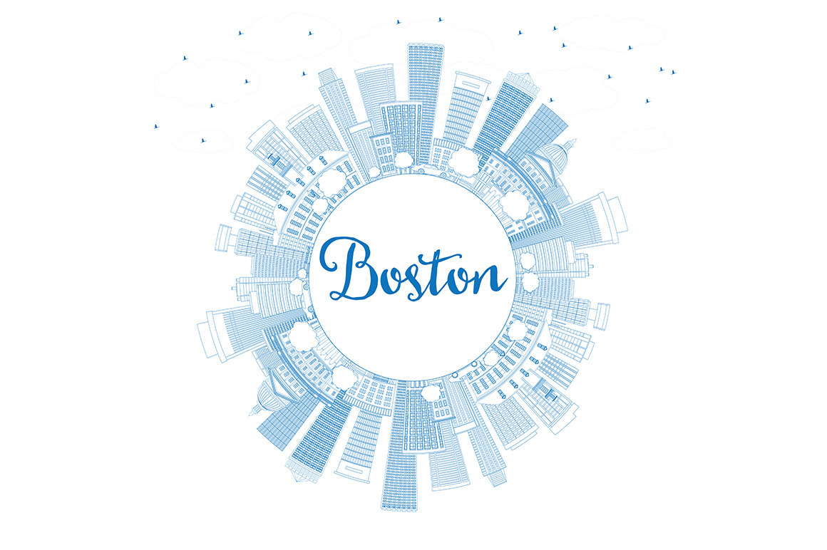 Outline Boston Skyline | Work Illustrations ~ Creative Market
