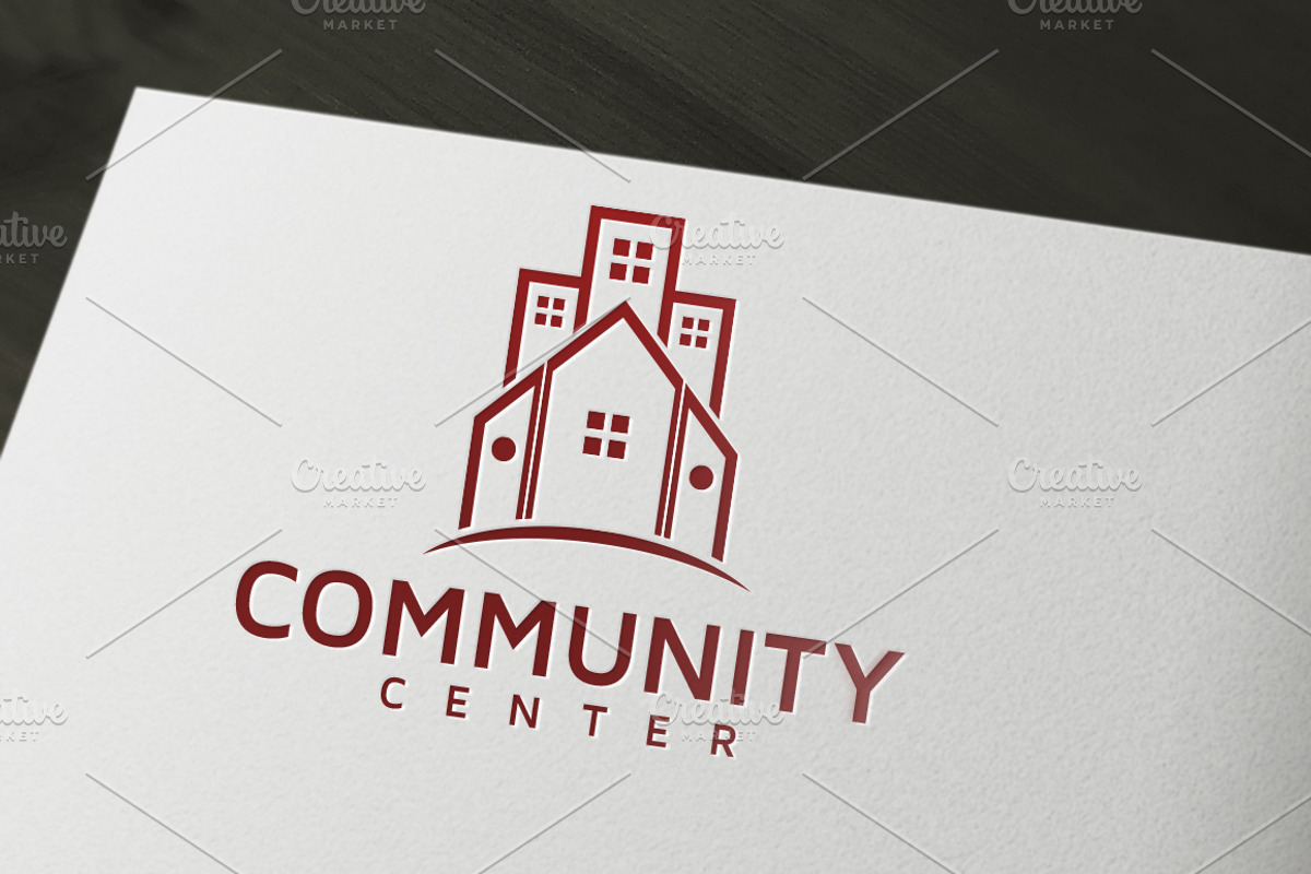 Community Center Building Logo, a Branding & Logo Template by NasirGrfx