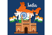 india map with national flag and, an Object Graphic by studiogstock