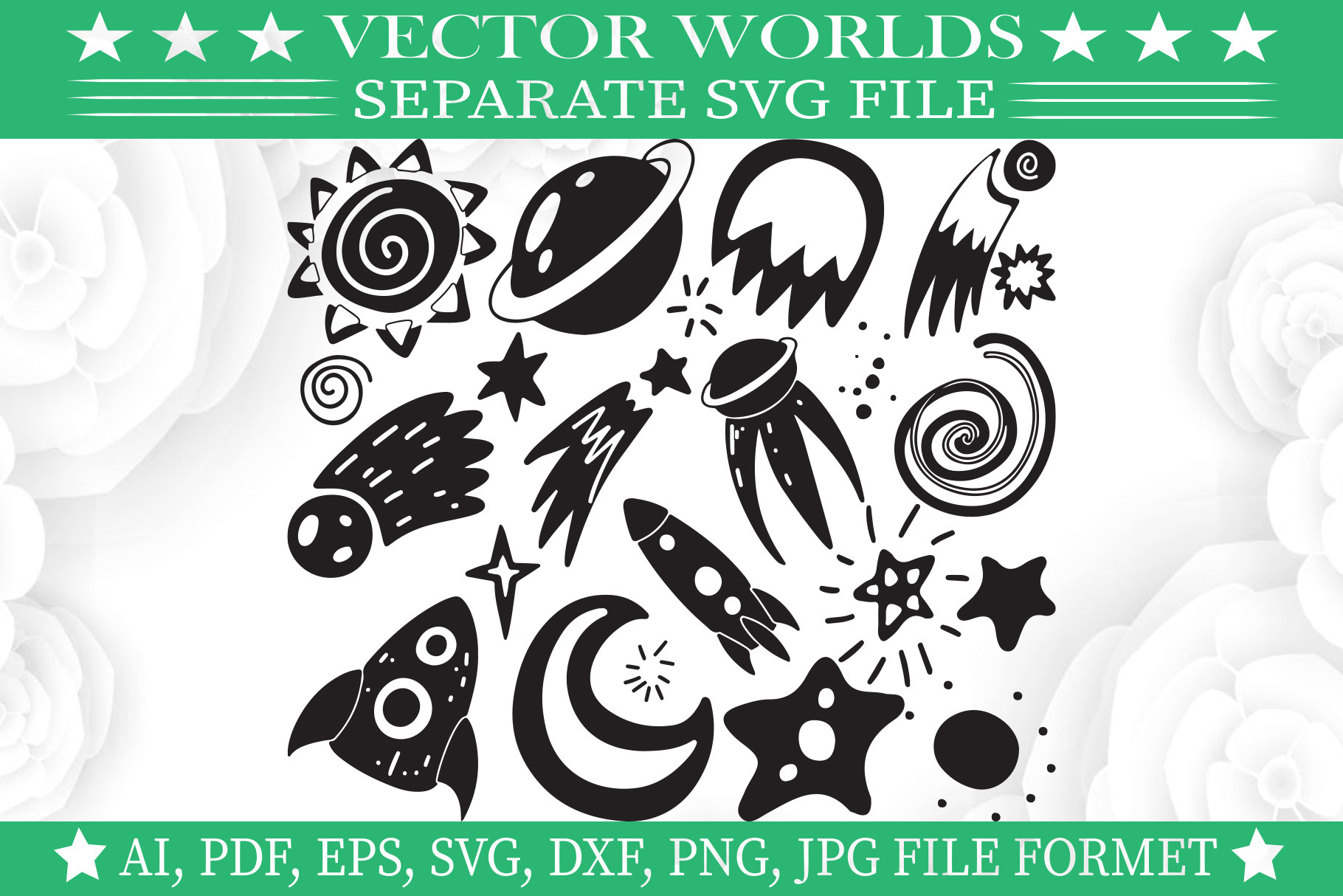 Childish Cosmos Svg, Cosmos Svg, an Object Graphic by VectorWorlds