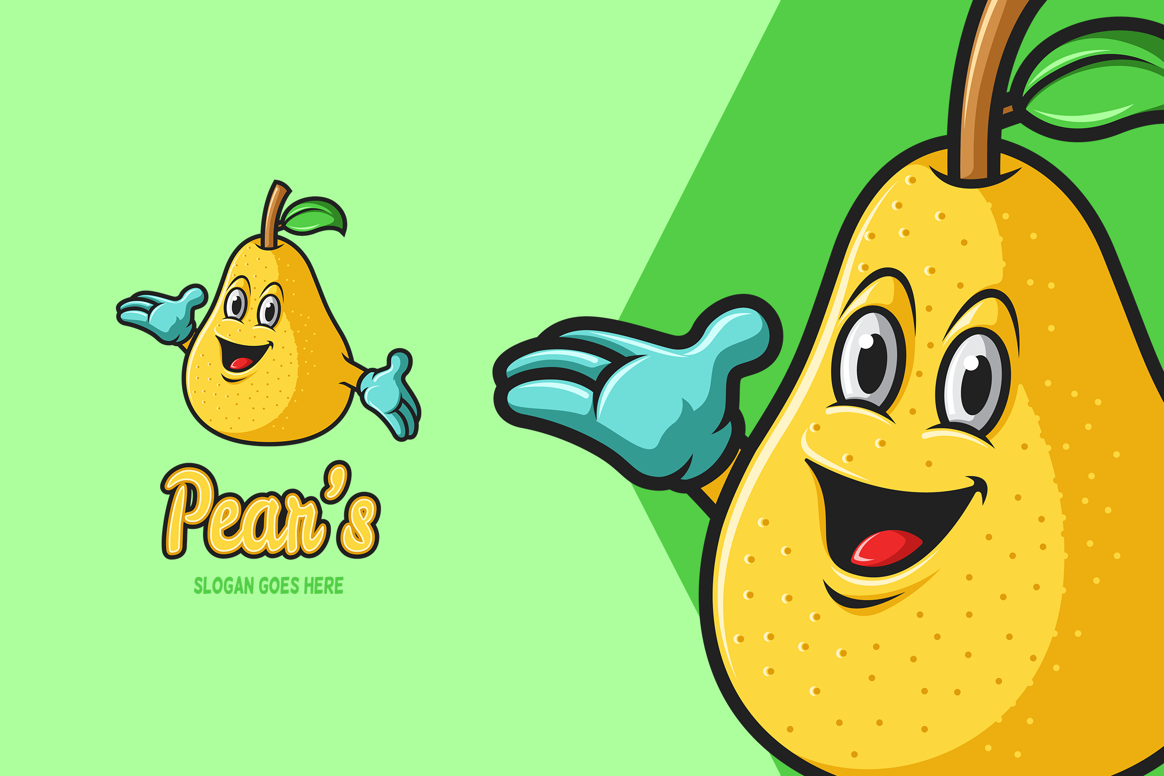 Pear - Mascot Logo, a Branding & Logo Template by AQR Studio