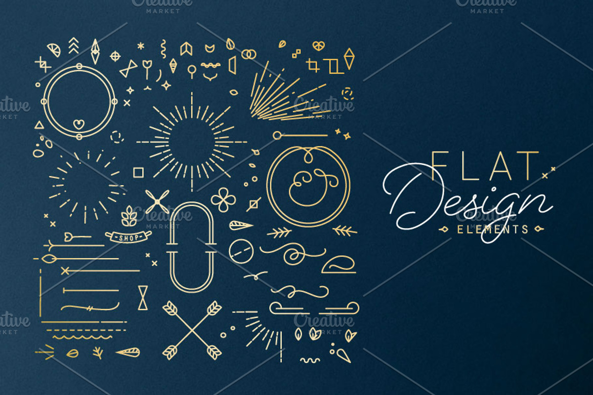 Flat Design Elements, a Decorative Illustration by Anna