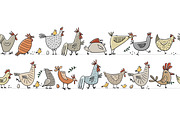 Funny farm birds family. Chicken and | Animal Illustrations ~ Creative ...
