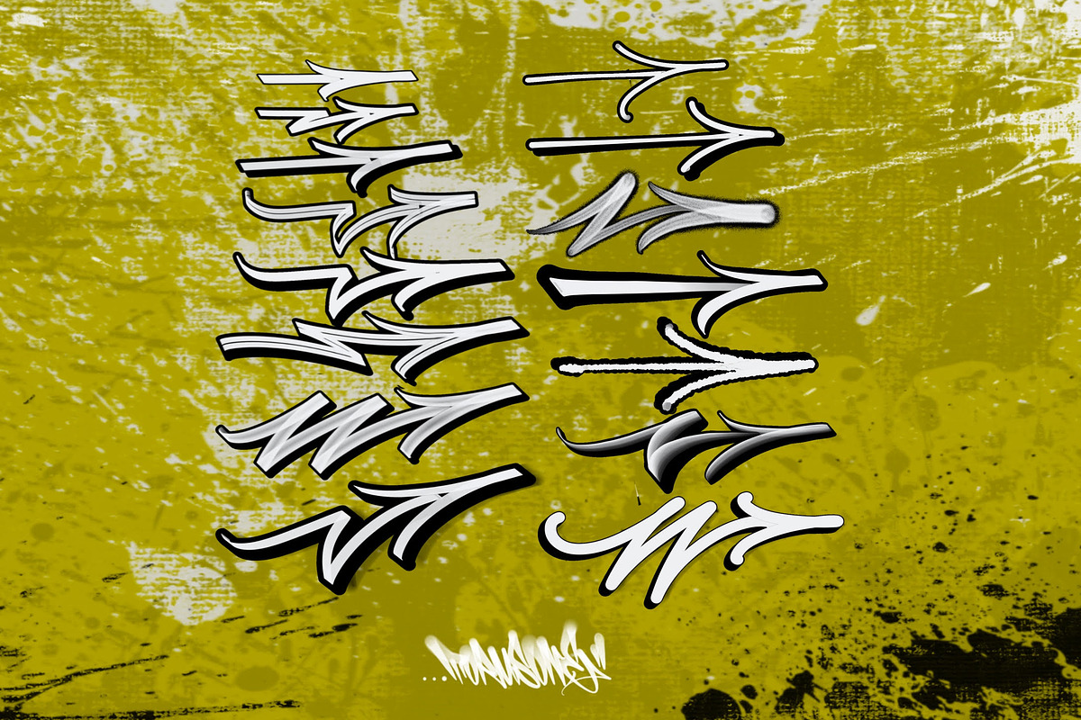 GRAFFITI OUTLINE PACK, a Brushes & More by Torus1 | Creative Market