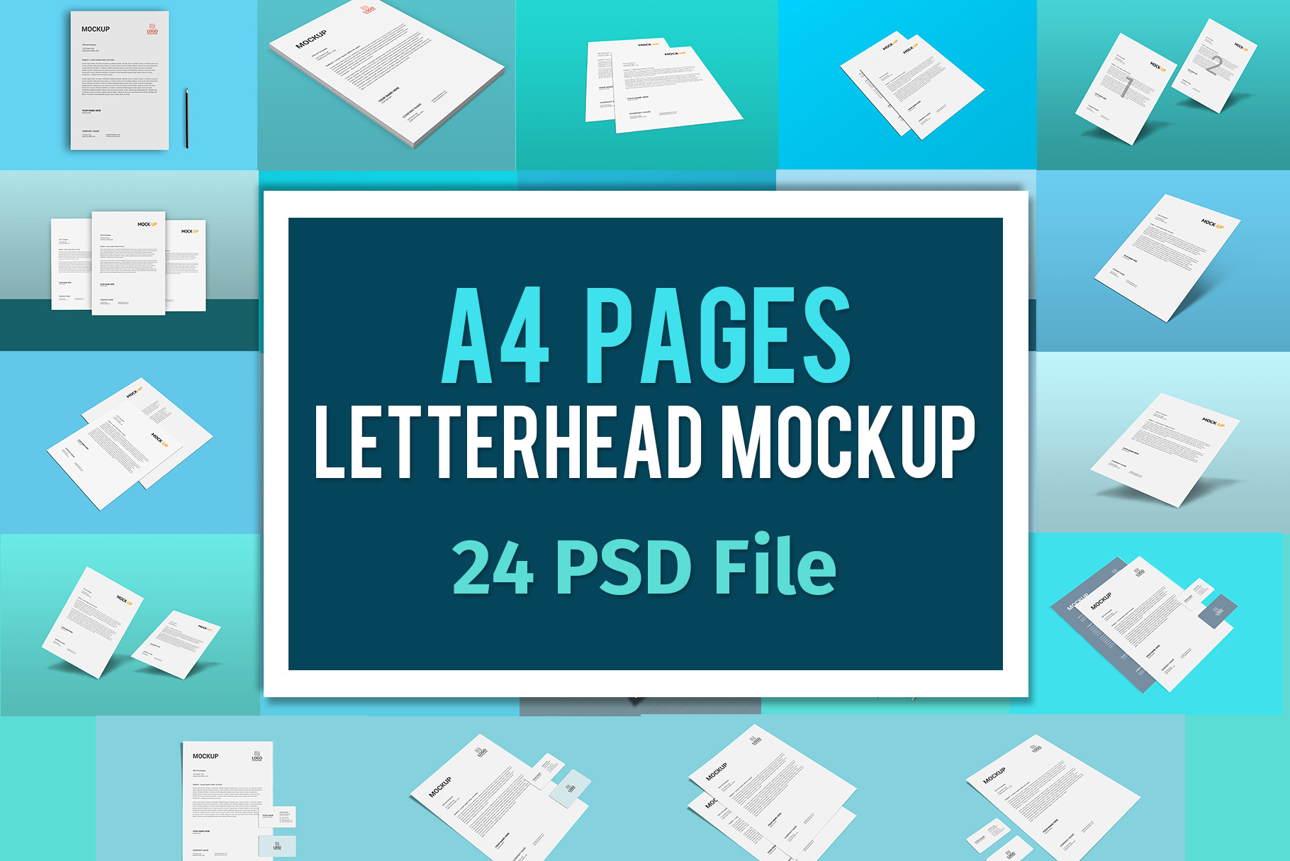 A4 Pages Letterhead Mockup, a Print Template by alimran24