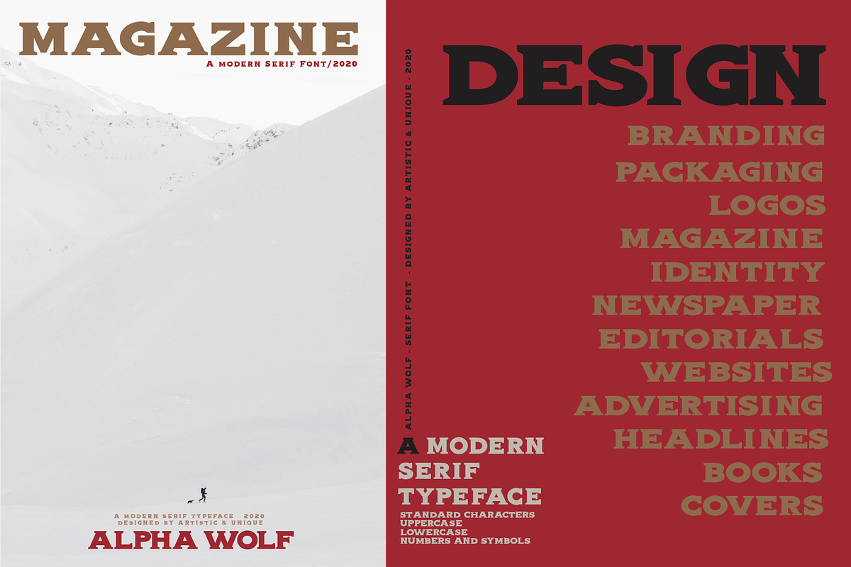 Alpha wolf - Serif font, a Serif Font by Artistic & Unique