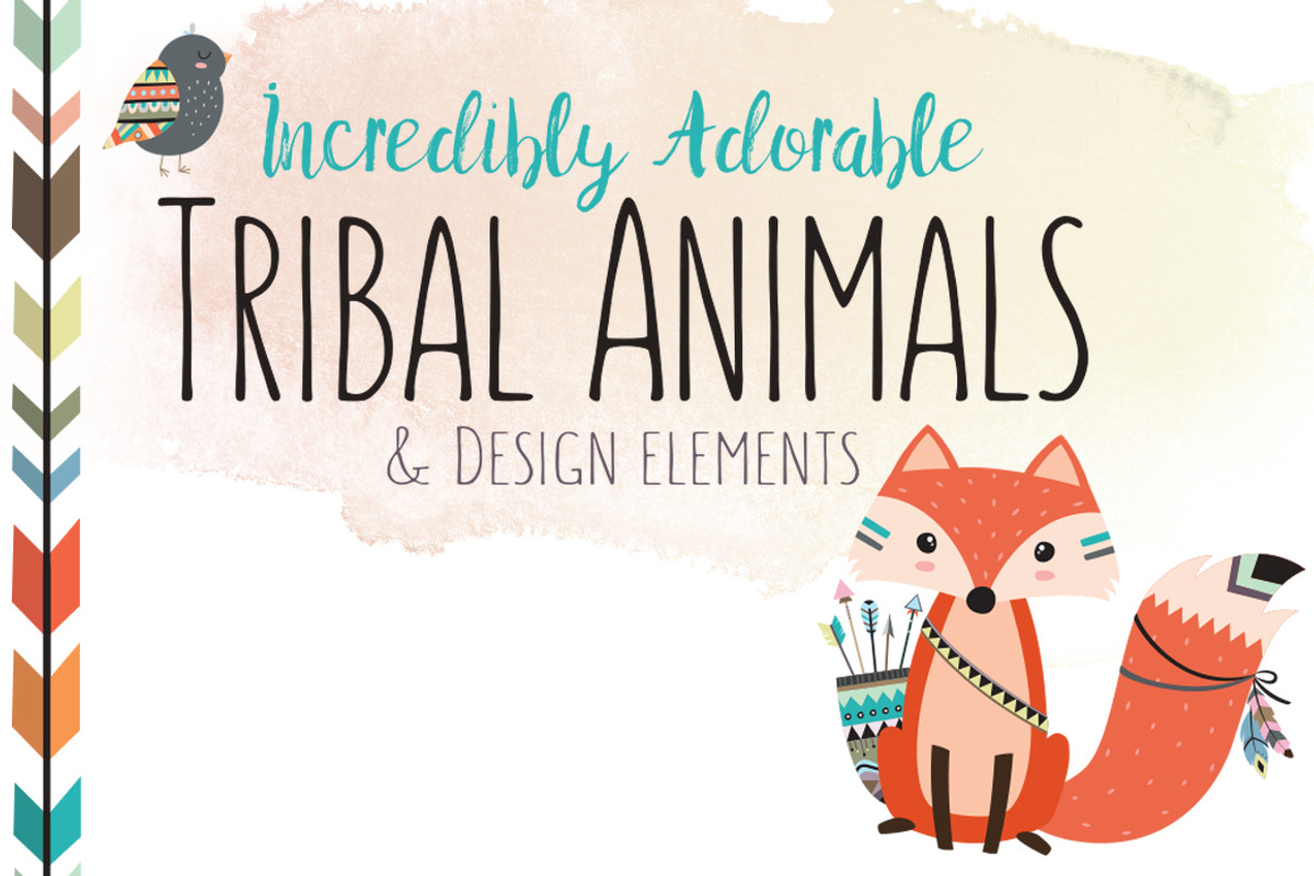 Huge Tribal Animal Clipart Bundle, an Animal Illustration by Kenna Sato ...