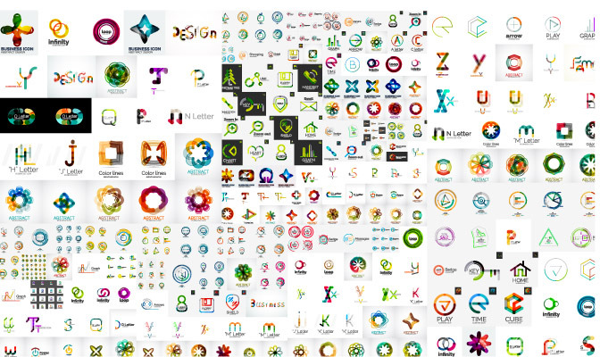 Big set of abstract company logos, a Graphic by antishock