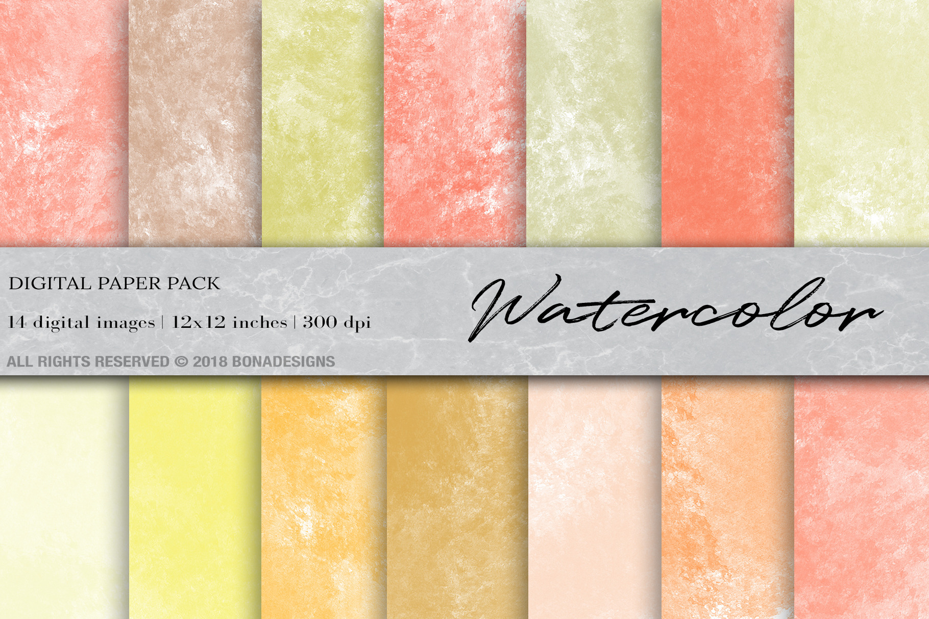 Watercolor Digital Paper, Watercolor, a Texture Graphic by BonaDesigns