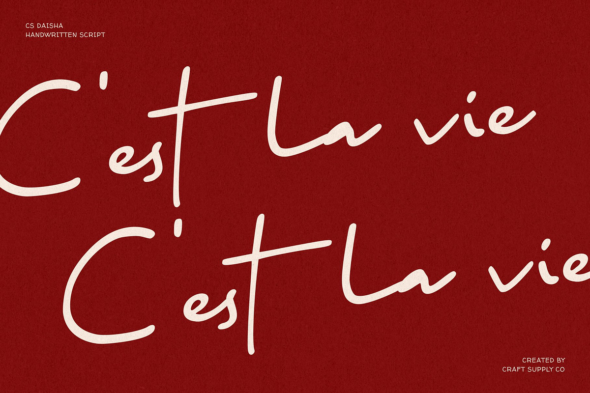CS Daisha–Soft Handwritten Script Font