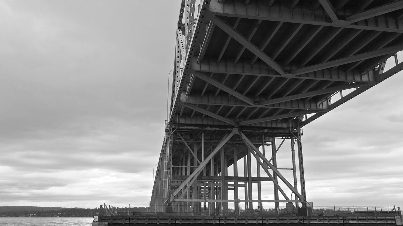 Evergreen Point Floating Bridge BW, an Architecture Photo by Graphic ...