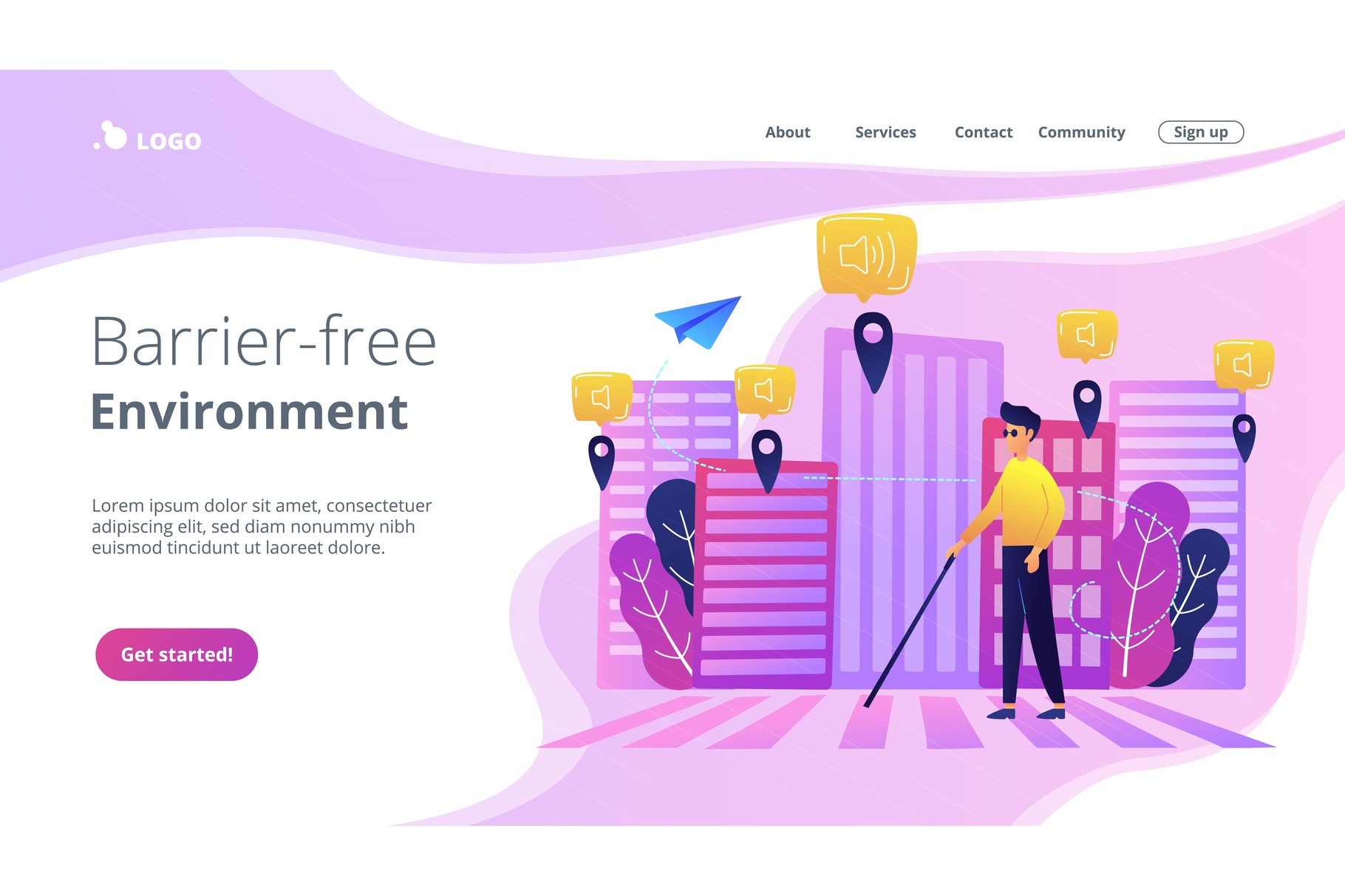 Barrier-free environment and smart, a Technology Illustration by Visual ...