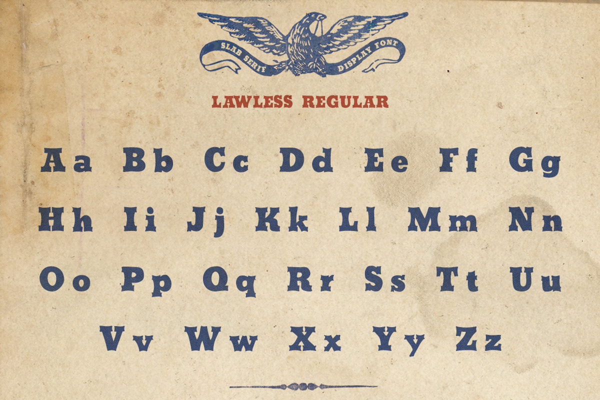 Lawless display font by Simon Stratford