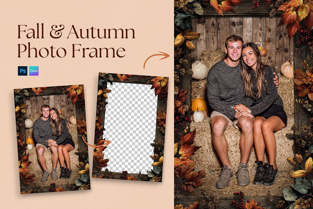 Fall Autumn Leaves Frame Border, a Layer Style Add-On by DesignerCandies