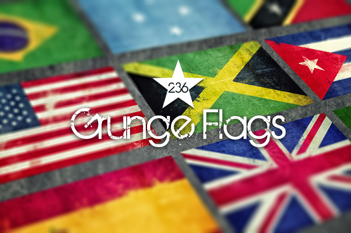 236 Grunge Flags, an Illustration by Giordano Aita Graphics