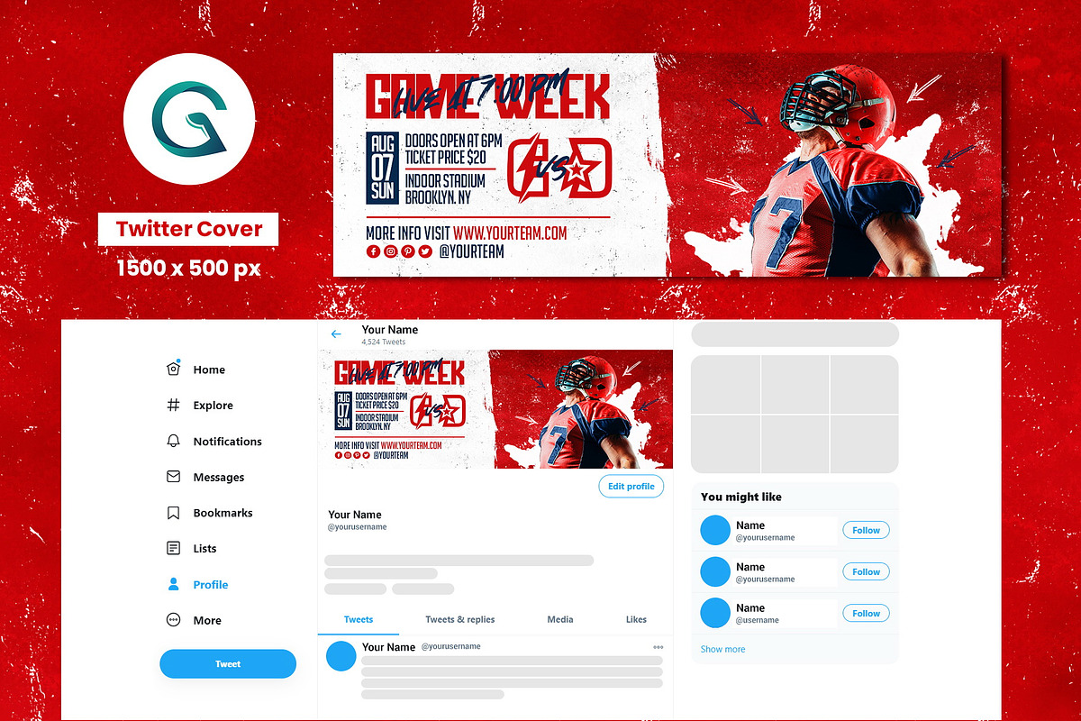 American Football Social Media Pack, a Social Media Template by ...