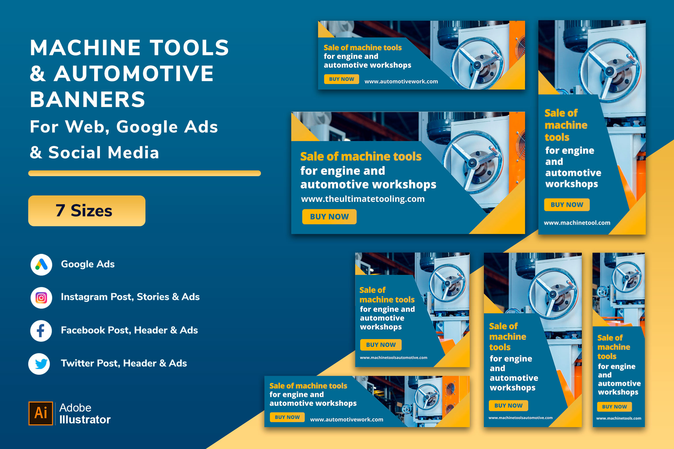 Machine tools & Automotive Banners, a Templates & Theme by ...