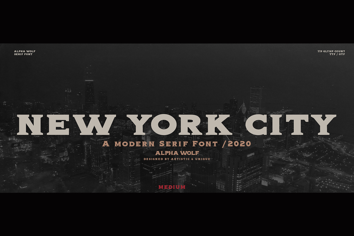 Alpha wolf - Serif font, a Serif Font by Artistic & Unique