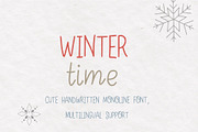 Cute kids monoline handwritten font