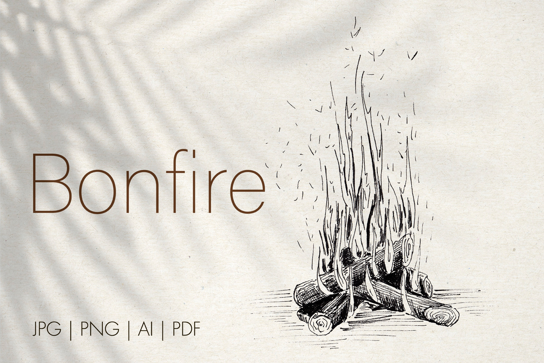 Bonfire. Hand-drawn sketch, an Illustration by Canatic