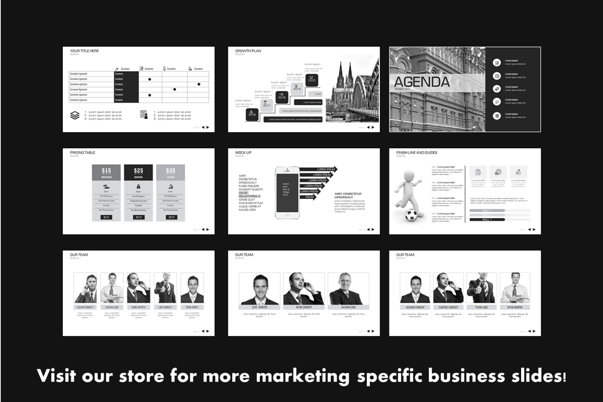 MonoChrome PowerPoint, a Presentation Template by Yes Presentations
