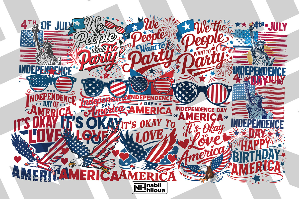 2024 new 4th of july POD designs