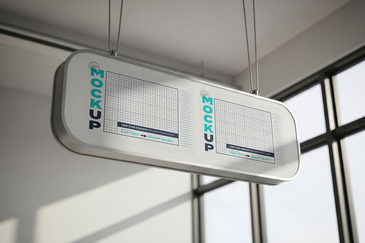 Hang Horizontal Sign Mockups, a Mockup by Luuqas Design