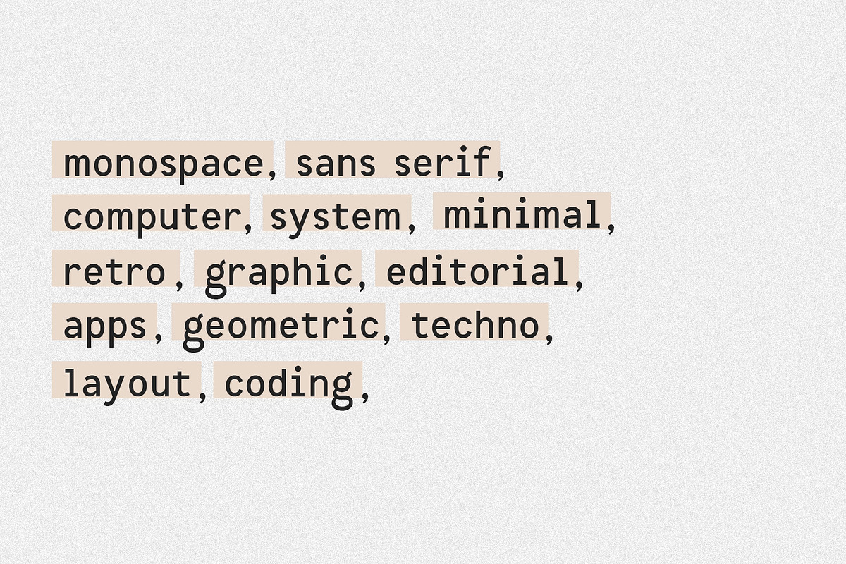 Informe - Monospaced, a Sans Serif Font by Arterfak Project