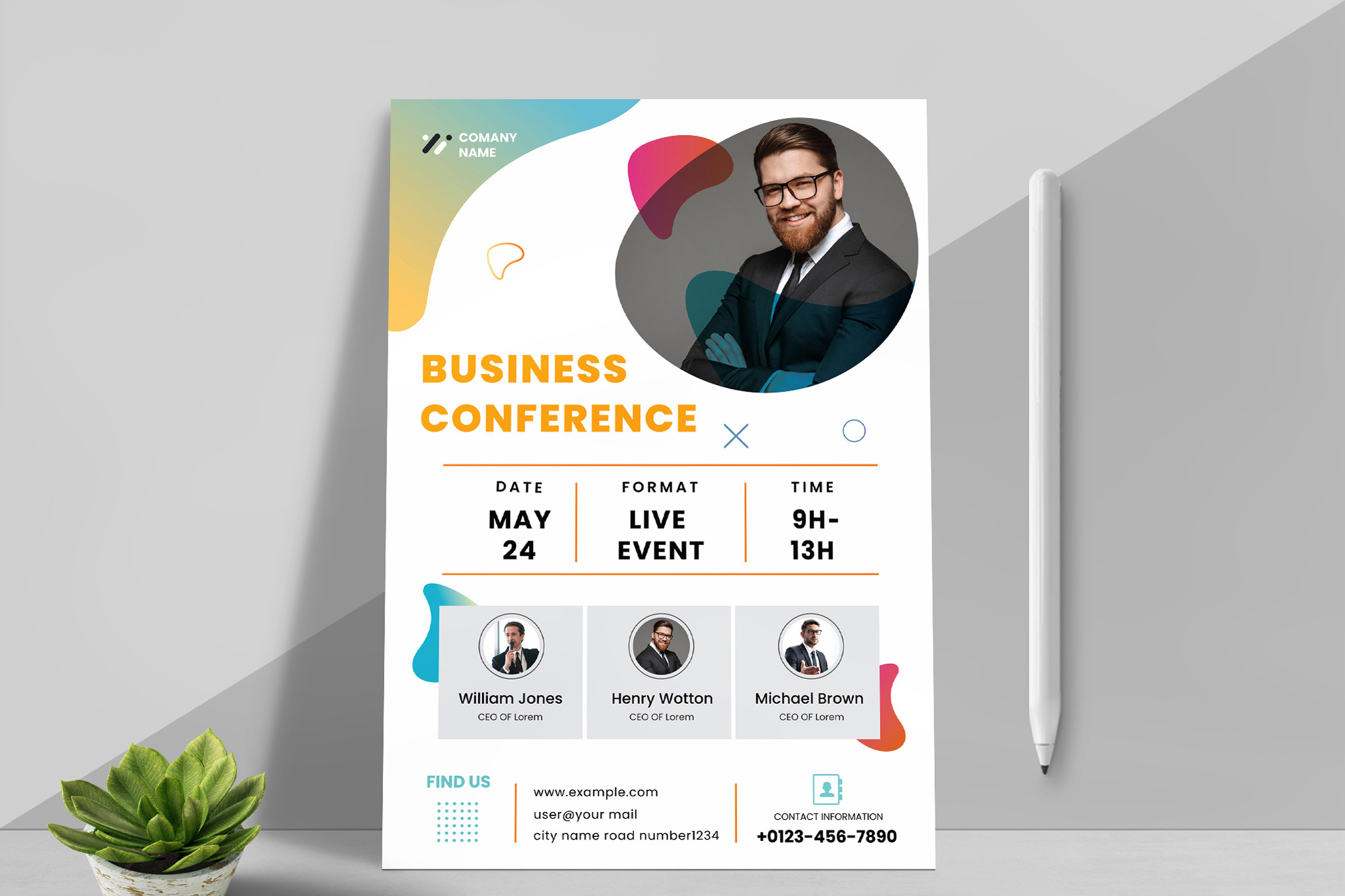 Clean Conference Flyer template