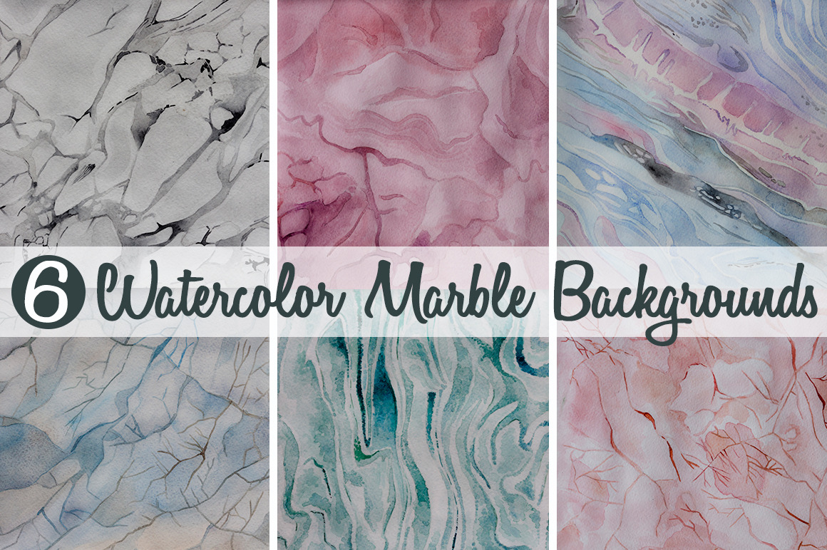 6 Watercolor Marble Backgrounds, a Texture Graphic by LidiaP | Creative ...