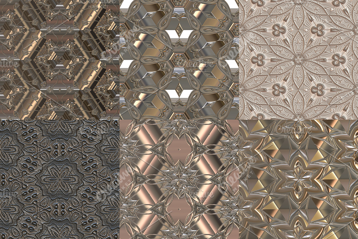 Seamless Metal Patterns Set, a Pattern Graphic by Letoosen