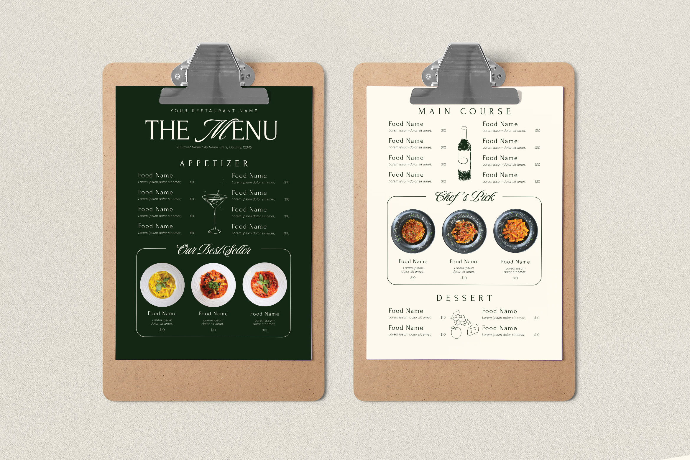 Restaurant Food Menu, a Flyer Template by graphicook