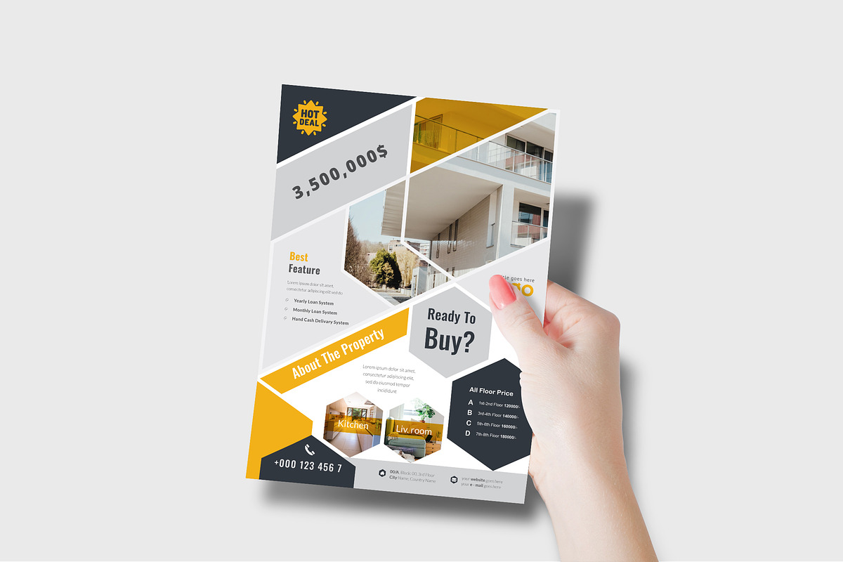 Ready Flat Buy & Sale Flyer Template, a Flyer Template by ZAAS